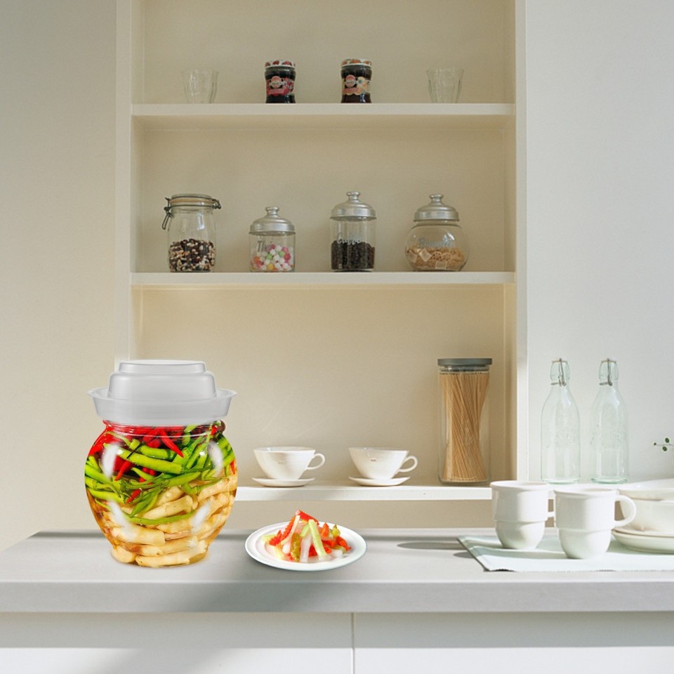 Kimchi Jar Storage Sauerkraut Fermentation Food Covered Fermenting ...