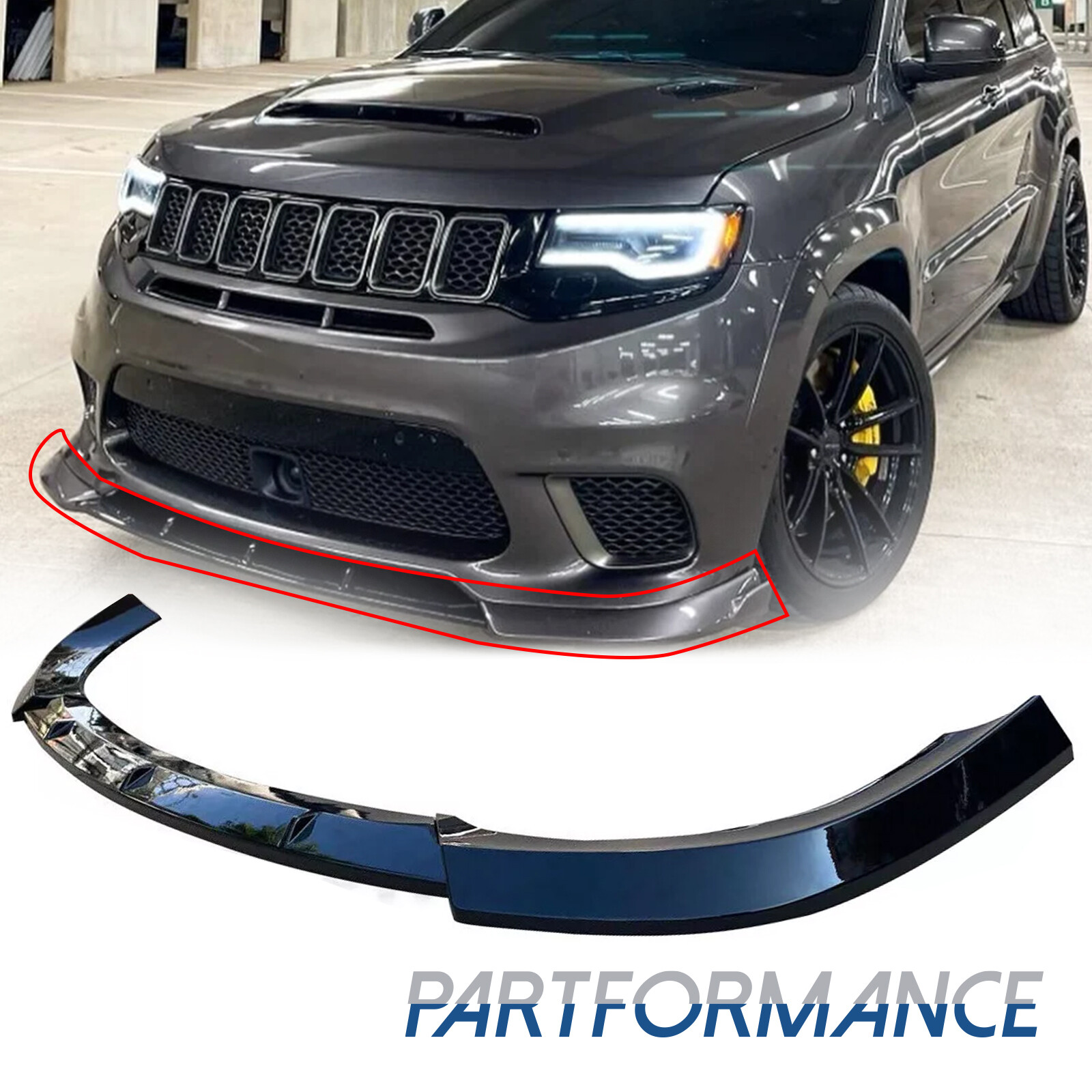 Front Bumper Lip Splitter Kit For Jeep Grand Cherokee SRT 14-21 ...