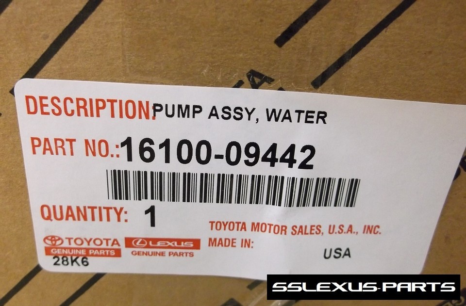 Toyota Sienna (3.5L V6) (2007-2015) OEM Genuine WATER PUMP 16100-09442 ...