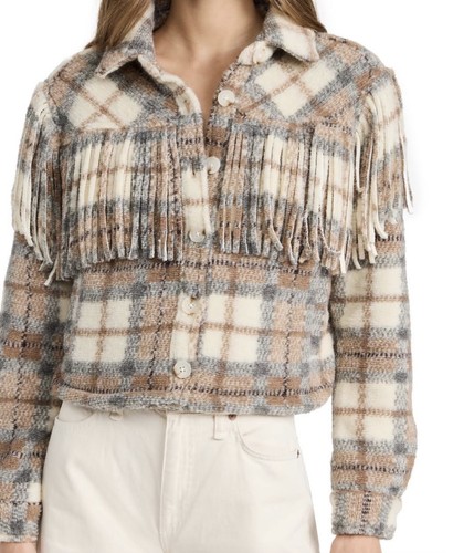 BLANKNYC] Women's Take Note Plaid Fringe Shacket Extra Large | eBay