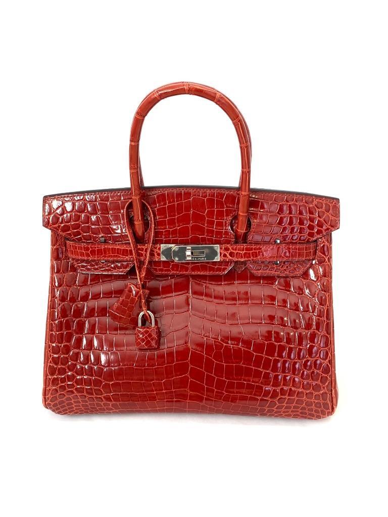 Hermes Birkin Braise Shiny Niloticus Birkin 2010 30cm - Gem