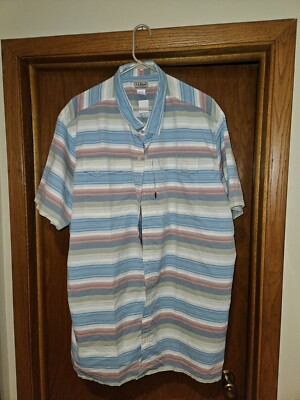 NWOT Men's SunSmart® Cool Weave Woven Shirt, Short-Sleeve StripeSize ...