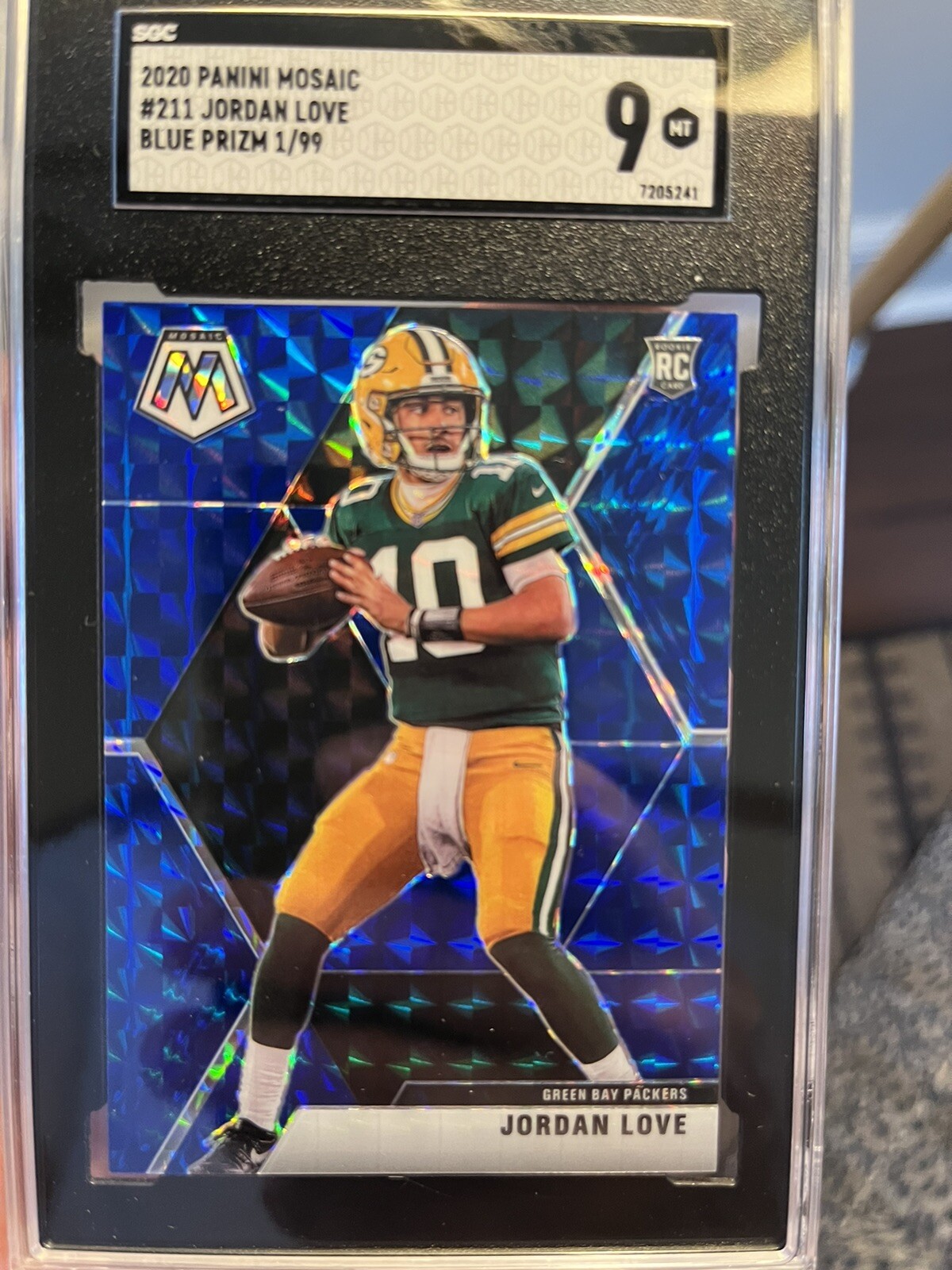 2020 Jordan Love Prizm / Mosaic rookie cards, silver and blue /99. PSA ...