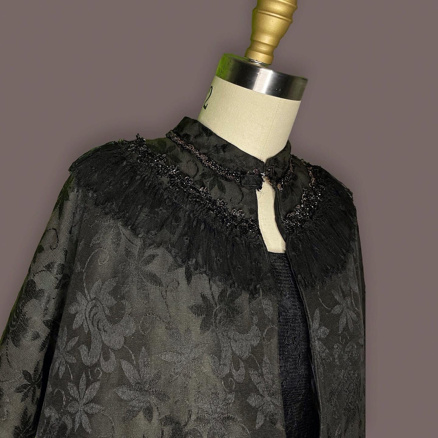Gothic Antique Black Victorian cape - Gem