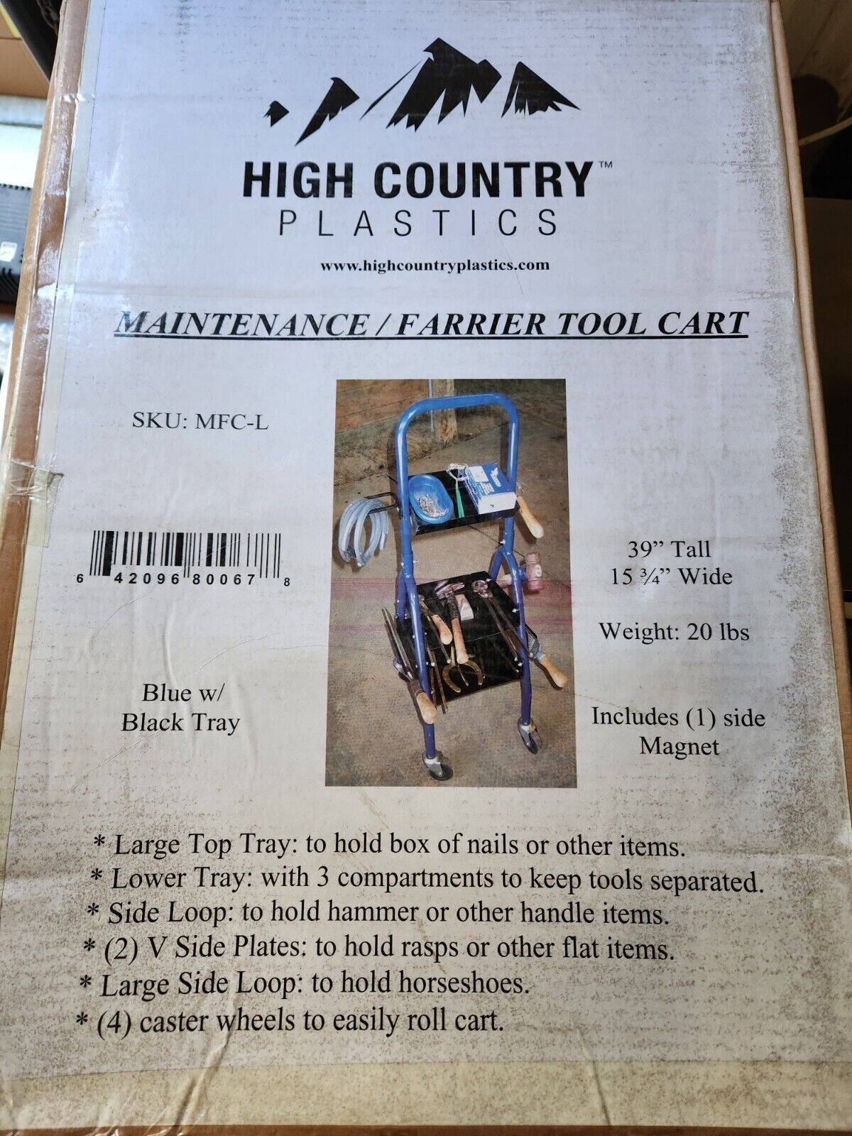 High Country Plastics Mfc-l Maintenance Farrier Cart Large for sale ...