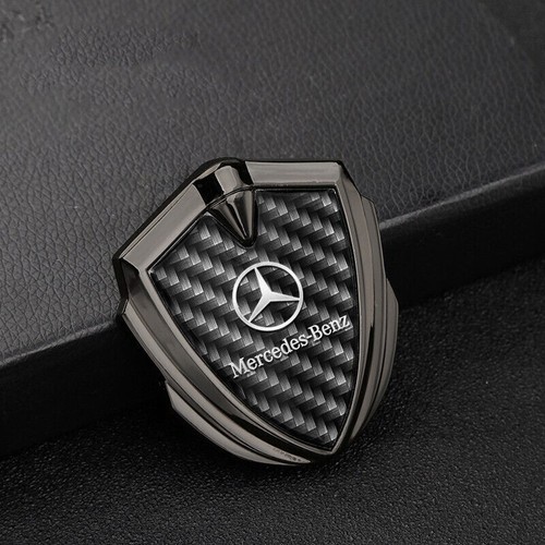 1PC 3D Metal Car Sticker Decals For Mercedes Benz Shield Shaped Badge ...