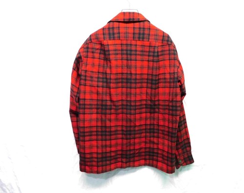 Vintage 1960s Pendleton M Red Tartan Plaid Wool Board Shirt Button Loop USA Made | eBay