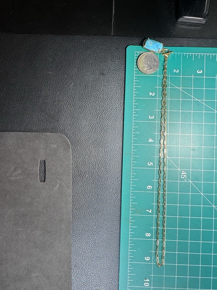 8.2g DK Sterling Silver 925 Wash Turquoise Toggle Necklace 18” Jewelry ...