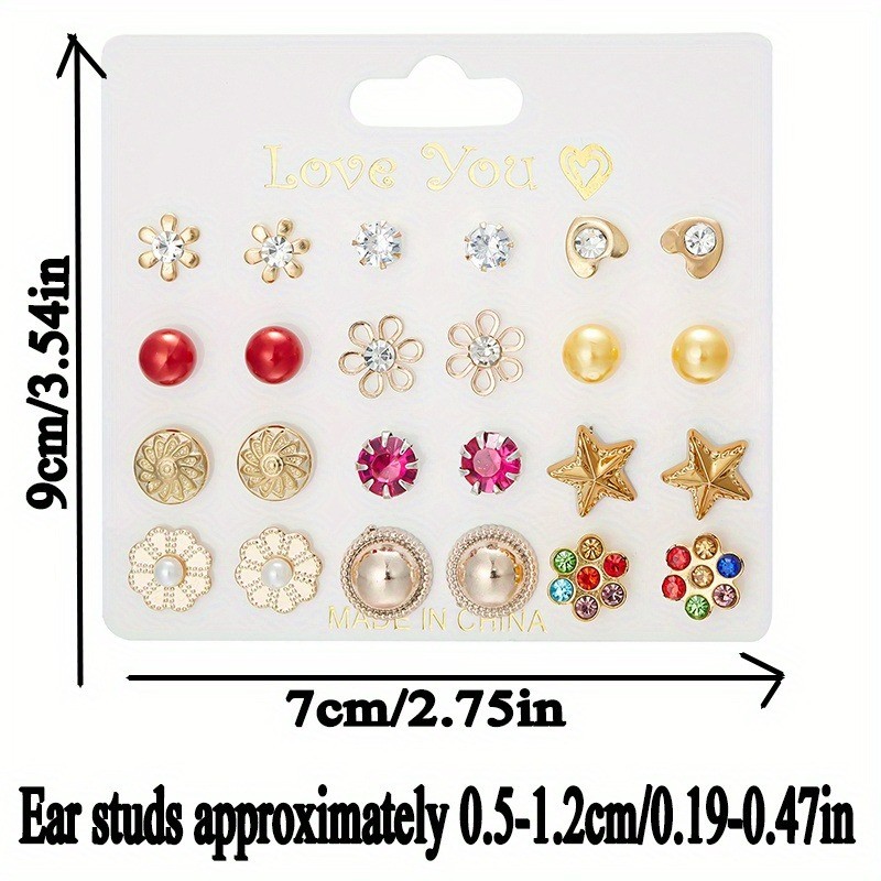120 Pairs Random Stud Earrings Set Cute Fashion Earring Variety Pack ...