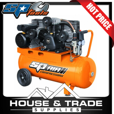 SP Tools Air Compressor 3.0hp 60lt Triple Cast Iron Portable Pneumatic ...