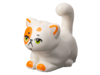 NEW LEGO FRIENDS CAT "CHURRO" sad fat animal orange white sitting ...