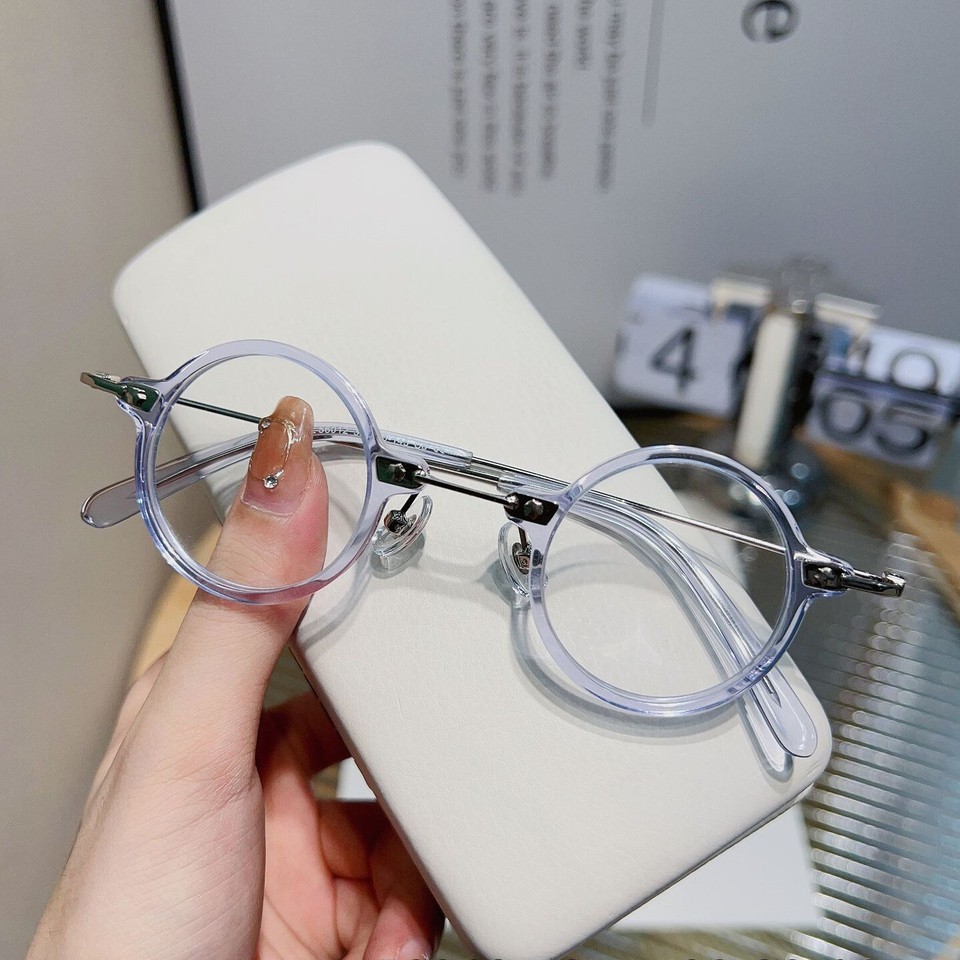 Retro Small Round Eyeglass frame Fashion Acetate Spectacles Clear ...
