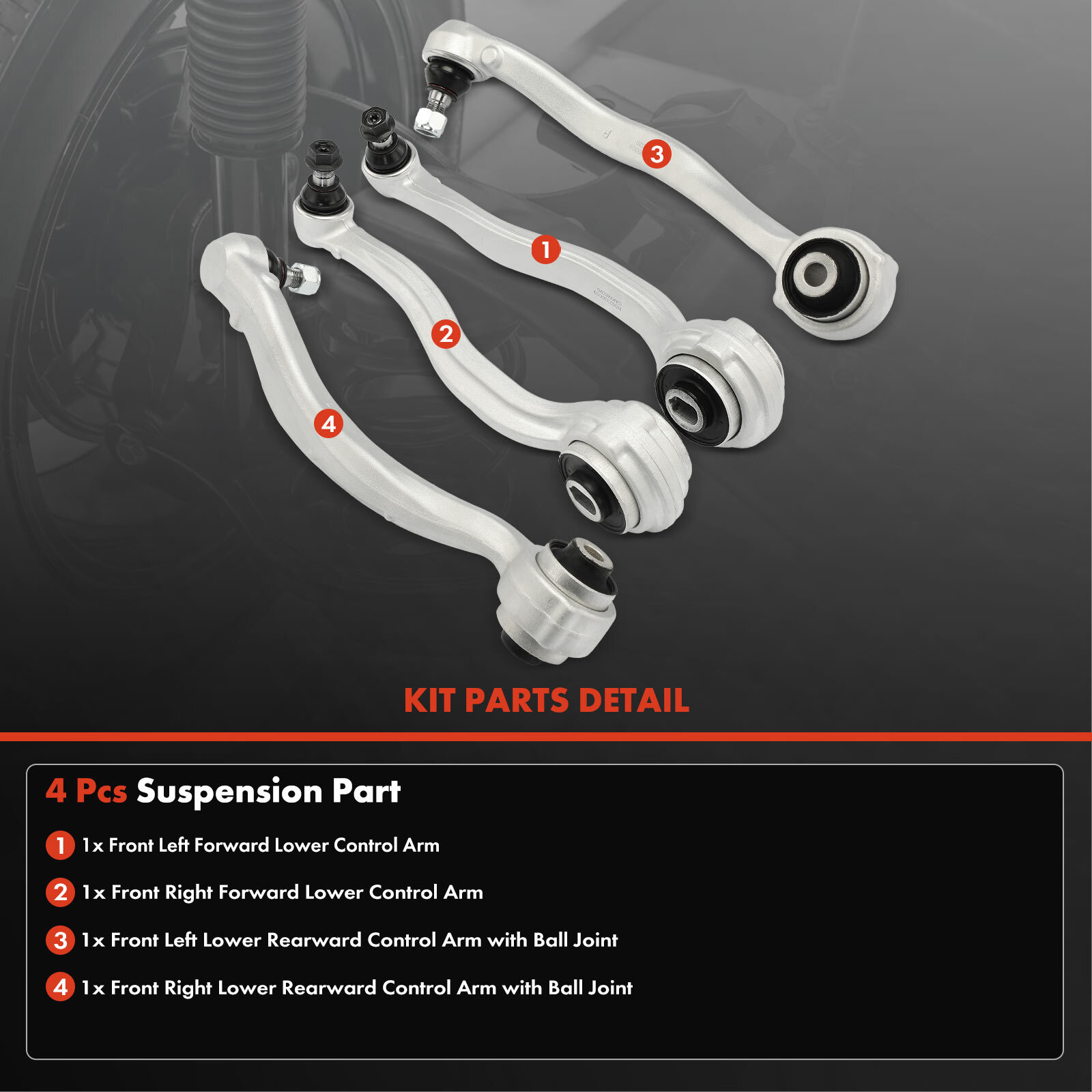 4 Pcs Control Arms Front Lower for Mercedes-Benz C204 S204 W204 R172 ...