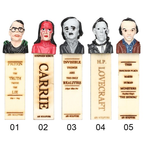 Hand Carved Figure Sculpture Horror Novels Horror Bookmarks Half-Length ...