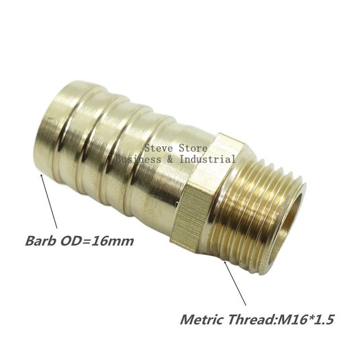 Metric Male Thread M16 M16x1.5 To 5/8" 16mm Hose Barb Fitting Adapter ...