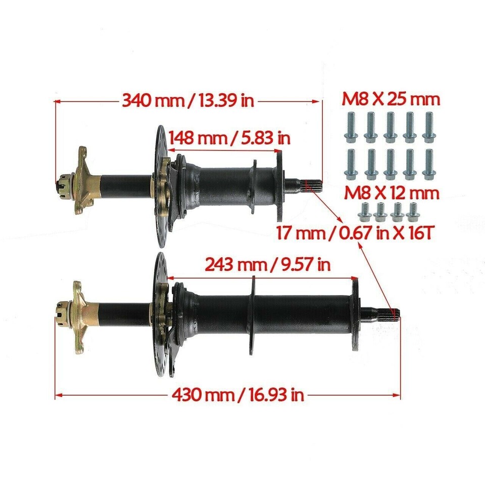 30" Rear Differential Axle 1000w Motor kit Front Drive Axle Swing Arm ...