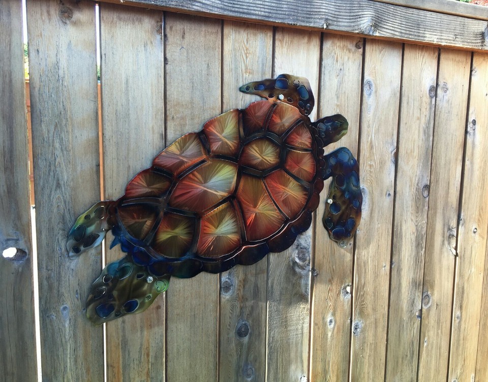 Large sea turtle Wall hanging Outdoor Patio garden wall Sculpture ...