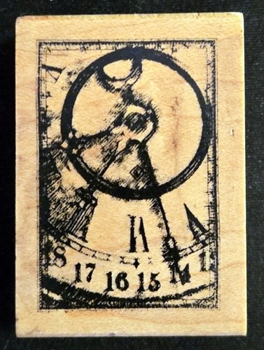 Club Scrap Rubber Stamp Clock Steampunk Roman Numeral Dial Tag Label | eBay