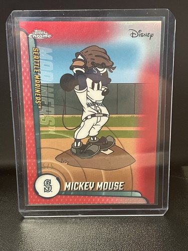 Mickey Mouse Seattle Mariners MLBH-9 5/5 Red Refractor Topps Chrome ...
