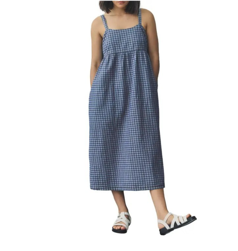 Next NWOT Denim Check Sleeveless Dress Pockets Sz 12 | eBay