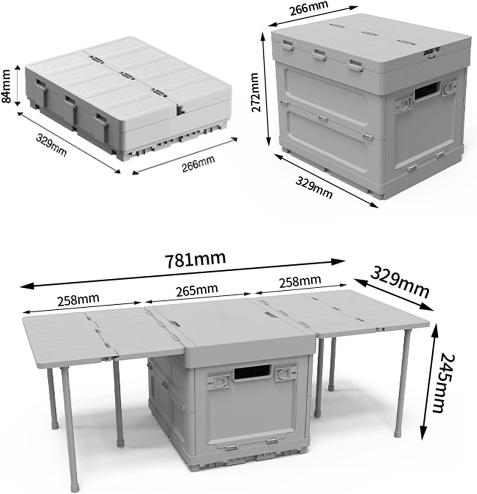 Portable Camping Kitchen Box, Multifunctional Outdoor Organizer Boxes ...