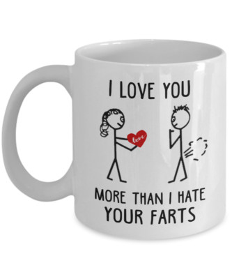 Funny Fart Joke Coffee Mug For Husband Farting Cup Love Troll From Wife ...
