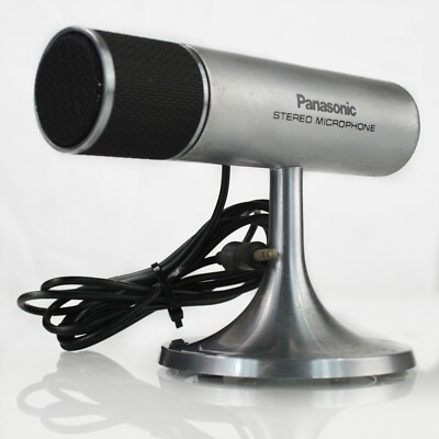 PANASONIC Stereo Microphone WM 2244 (WM2244P) Vintage Silver Small ...