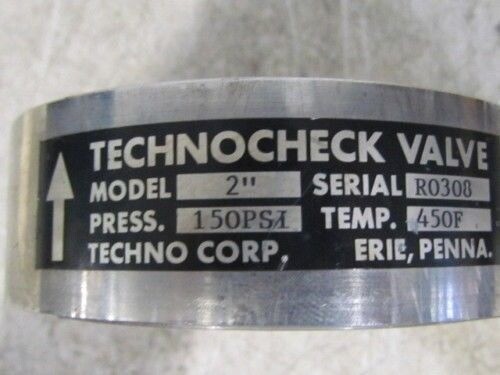 Technocheck Valve 2" 150psi Temp 450F 304 SS Check NEW | eBay