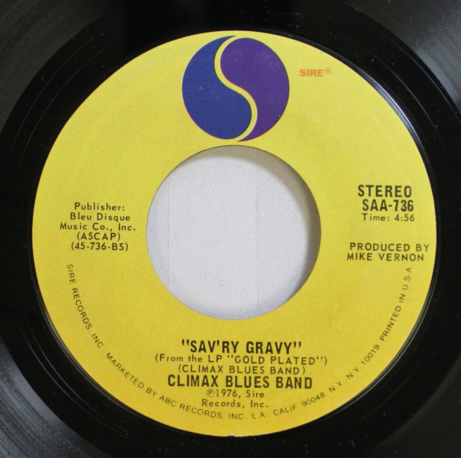 Rock 45 Climax Blues Band - Sav'Ry Gravy / Couldn'T Get It Right On ...