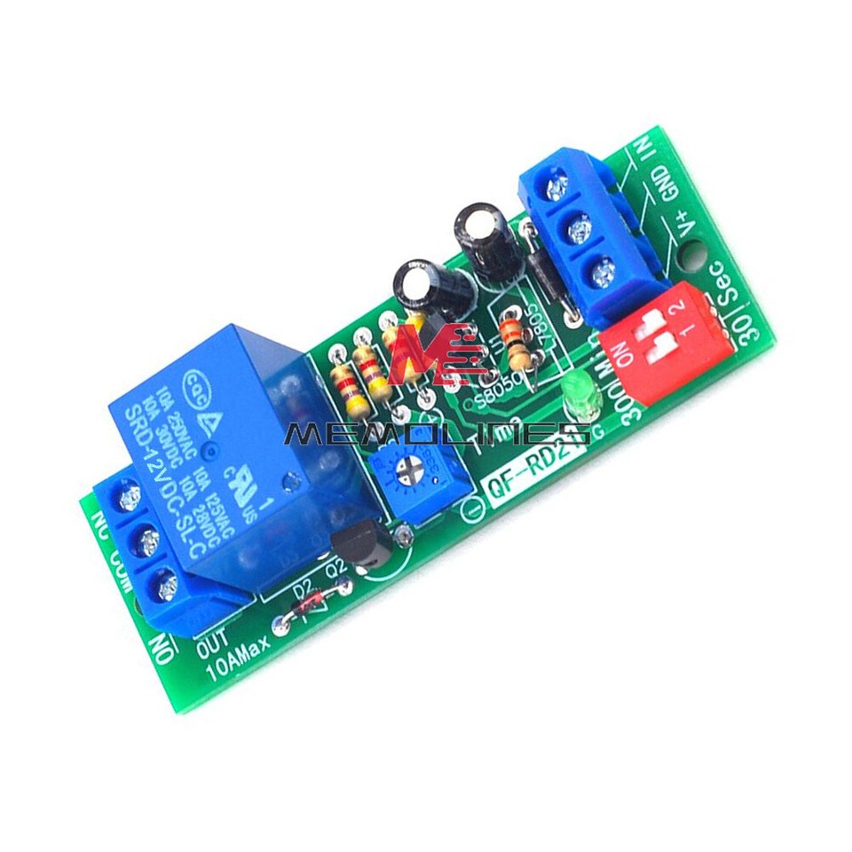 DC 5V 12V 24V Adjustable Time Delay Timing Timer Relay Switch Turn ON ...