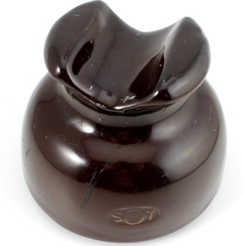 SBT BROWN SADDLEBACK CERAMIC TELEPHONE INSULATOR | eBay