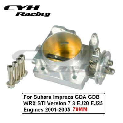 70MM Aluminum Throttle Body For Subaru Impreza WRX STI EJ20 EJ25 ...