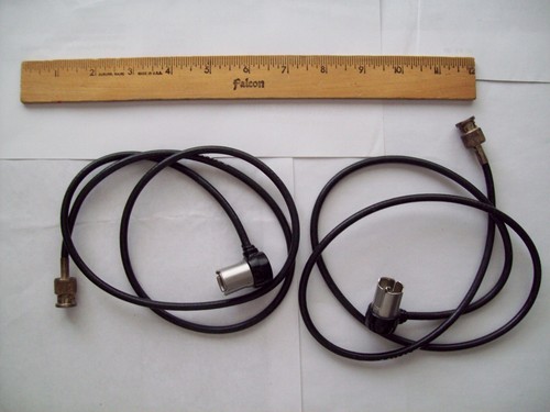 Two coaxial cables, male BNC to GR-874 connectors, General Radio, new ...