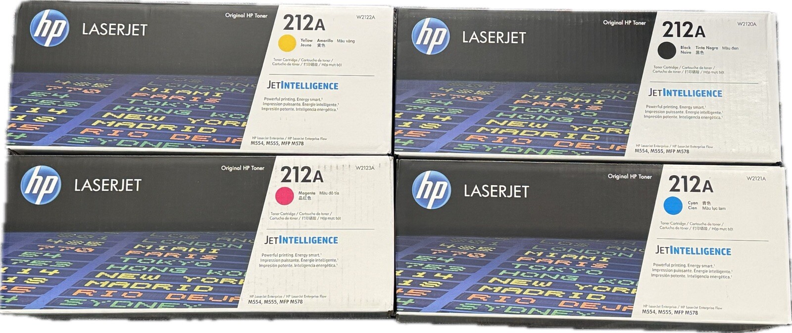 Set HP Genuine 212A Toner CMYK W2120A W2121A W2122A W2123A OEM M554 ...
