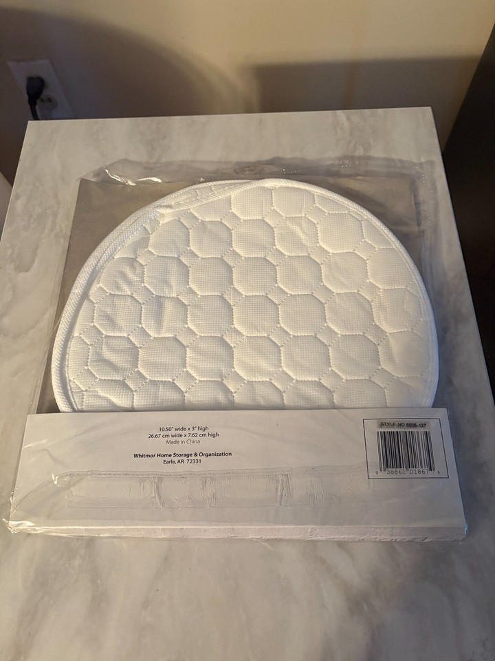 Whitmor Quilted Plate Saver Case Holds 4 Ten Inch Plates- WHITE- READ ...