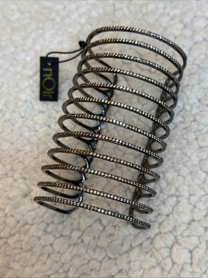nOir Vexa Cage Cuff Bracelet parallel cage, cuff clear CZ in gunmetal ...