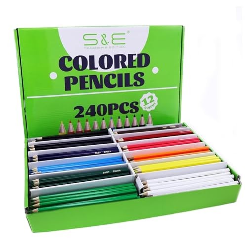 Colored Pencils Bulk 12 Assorted Colors Coloring Pencils Set for Kids ...