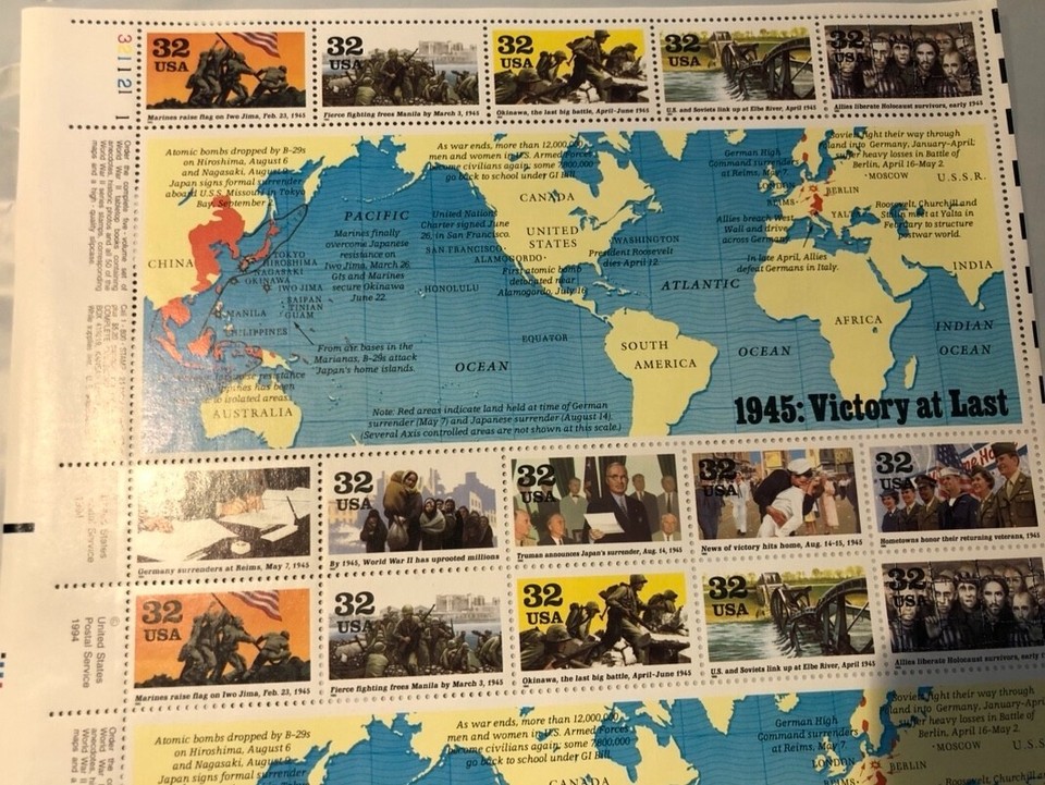 US Collector Stamps 1945 Victory At Last WW2 20 stamps sheet | eBay