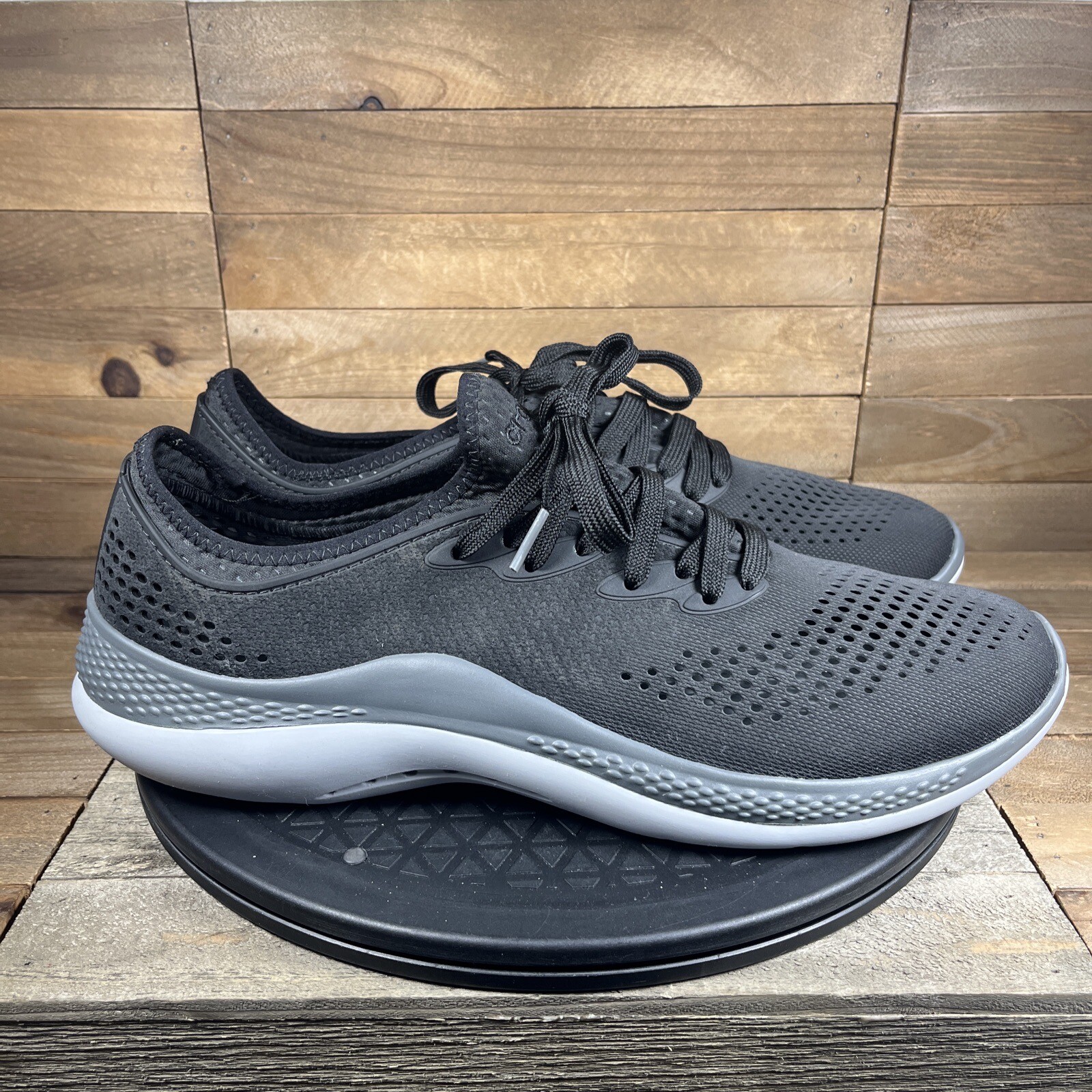 Crocs LiteRide 360 Pacer Black/Slate Grey Comfort Shoes Lace Up Men ...