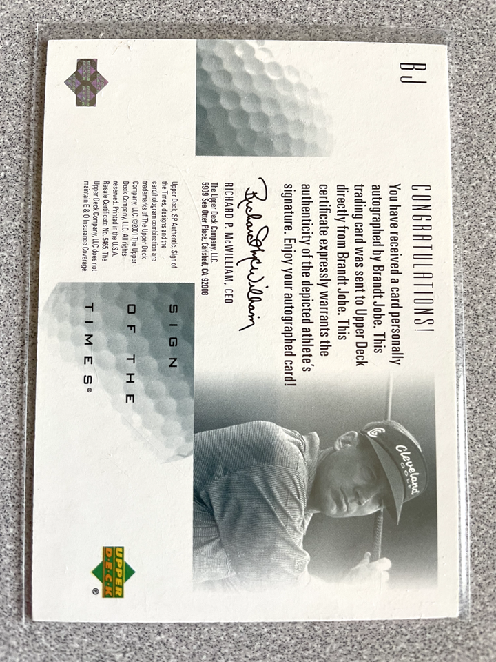 2001 SP Authentic Brandt Jobe Sign of The Times Auto Card #BJ | eBay