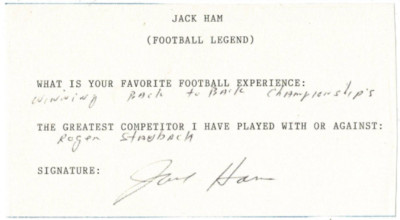 Jack Ham signed autographed Greatest Thrills card AMCo COA 21372 | eBay