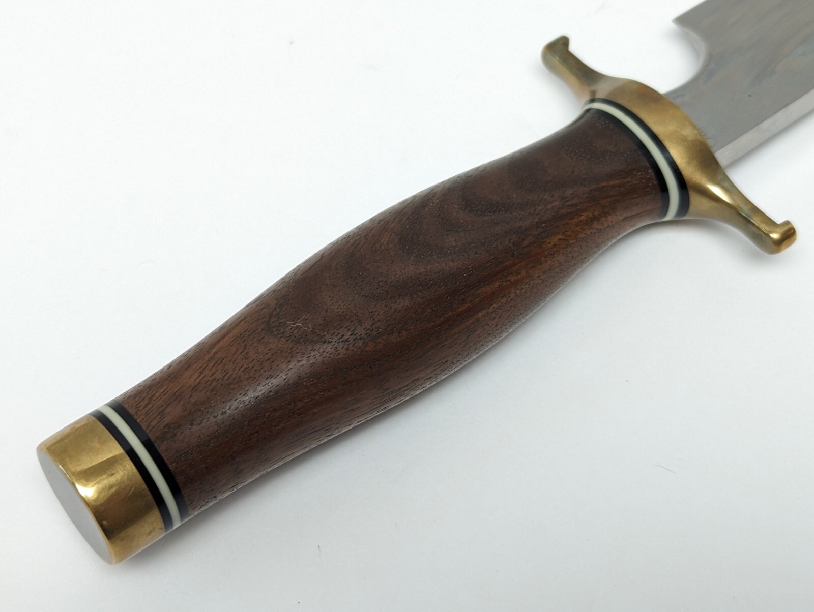Vintage 12-3/8" German Fighting Knife Wooden Pommel with Brass Guard ...