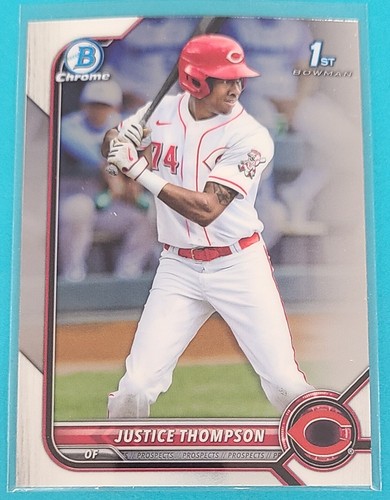 2022 Bowman Chrome Prospects #BCP-59 Justice Thompson Reds BASEBALL ...