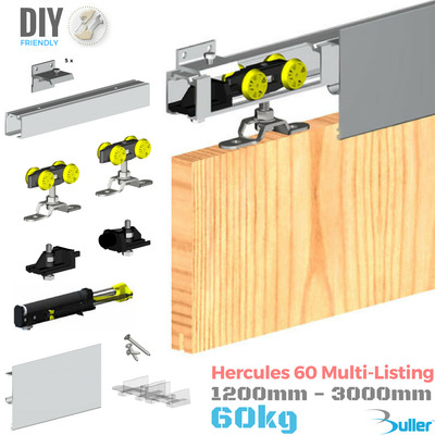 Sliding Door Track Gear System Top Hung Kit Set Hercules 60kg (1 door ...