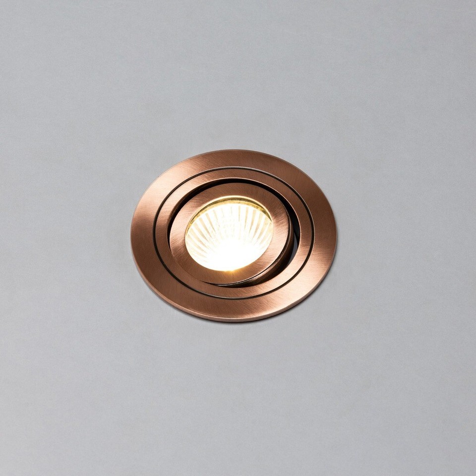 Litecraft Recessed Downlights IP65 Rated Tiltable Spotlights in Copper ...