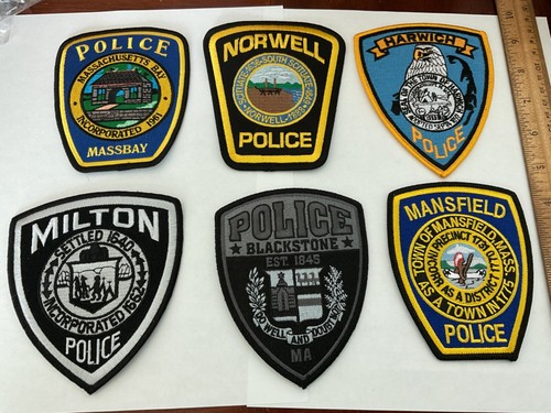Police Department Massachusetts collectors patch set 6 pieces all new ...