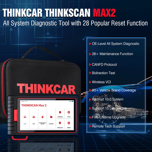 Thinkscan MAX2 OBD2 Diagnosegerät Bluetooth Auto mit Full System Can-FD und FCA | eBay.de