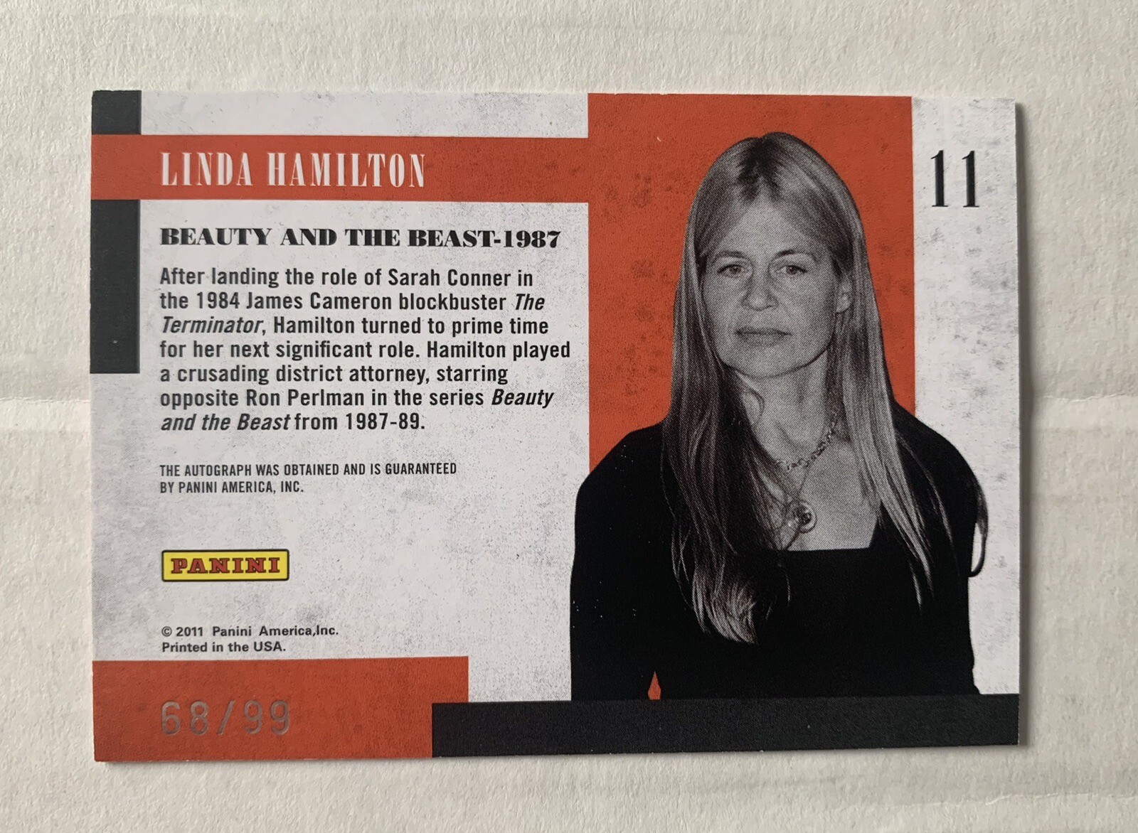 2011 Panini Americana Linda Hamilton Autograph #/99 | eBay