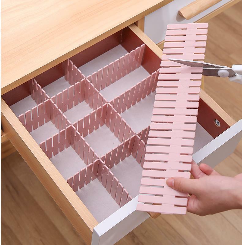 4PCS Drawer Organizer Grid DIY Plastic Adjustable Storage Dividers 2 ...