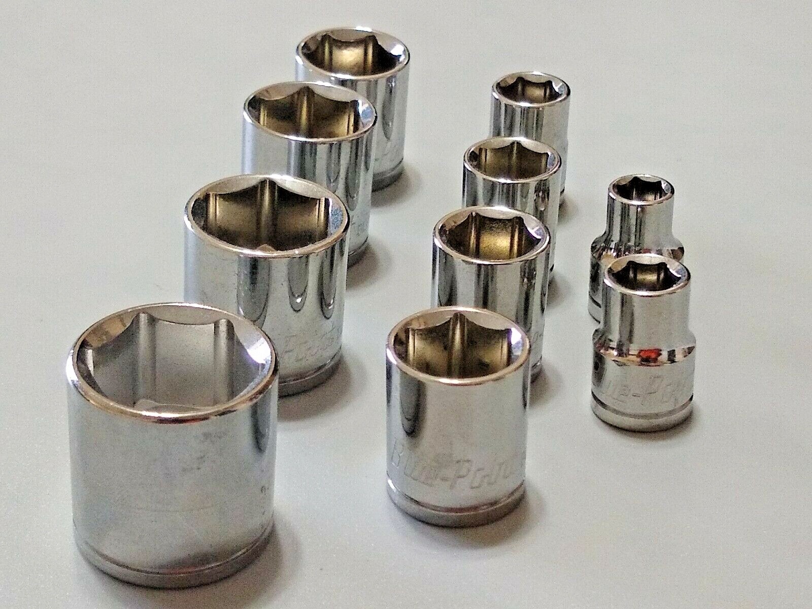 Blue Point BLPS38516 to BLP3878, 3/8 Dr. 10 Pc Set, Shallow, 5/16" to 7 ...